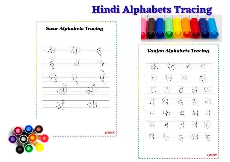 Hindi Alphabet Tracing Worksheets(swar and Vyanjan) With Letter ...