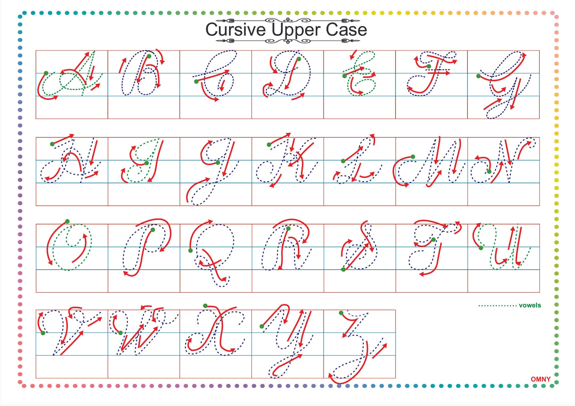 Cursive Handwriting 4 Worksheets | Printable Alphabet Poster With Lines ...