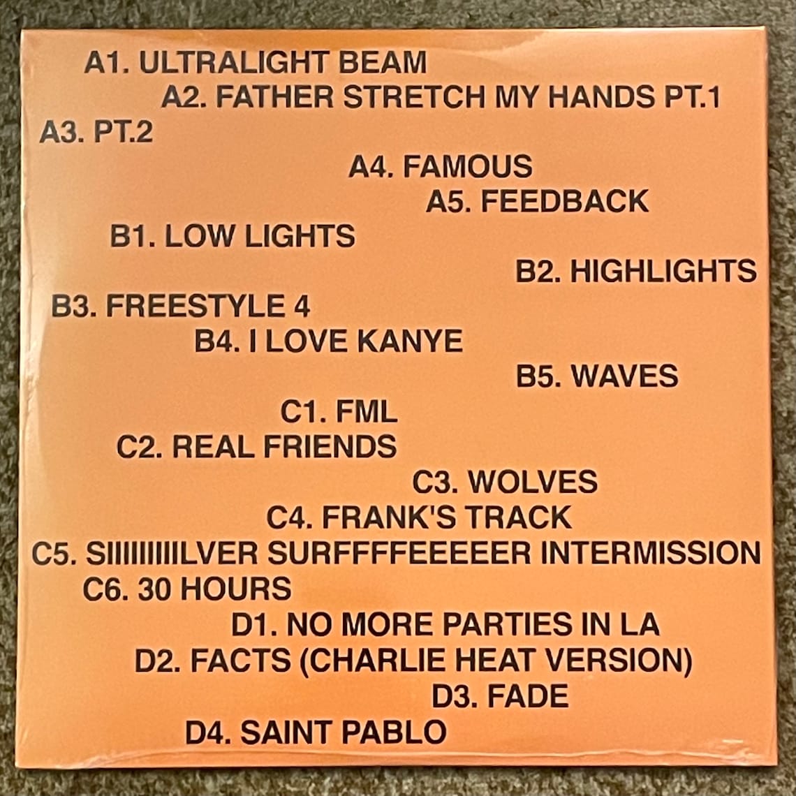 Kanye West the Life of Pablo 2LP 2LP Limited 12" Black Vinyl Record - Etsy
