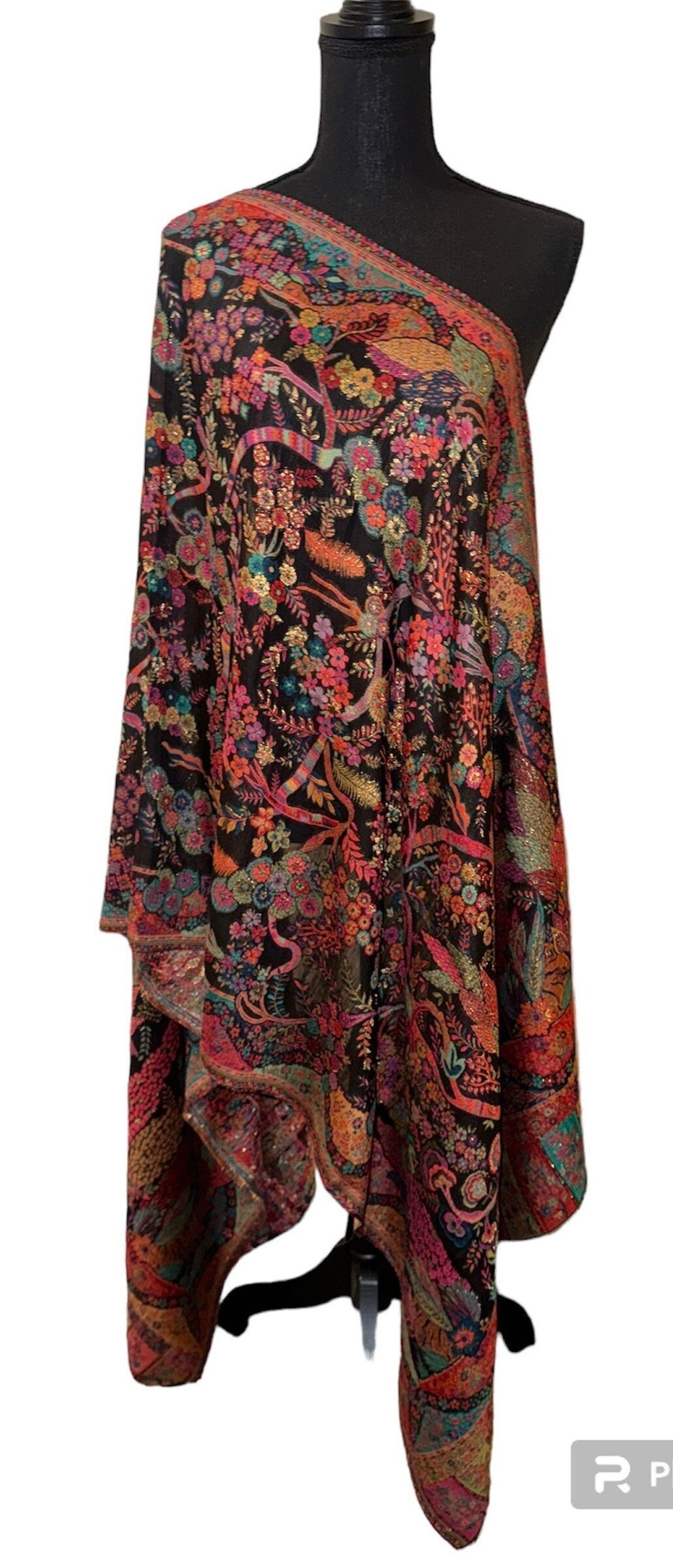 New 100% Pure Kani Stole With Gold Thread, Kashmir Shawl, Wedding Wrap ...