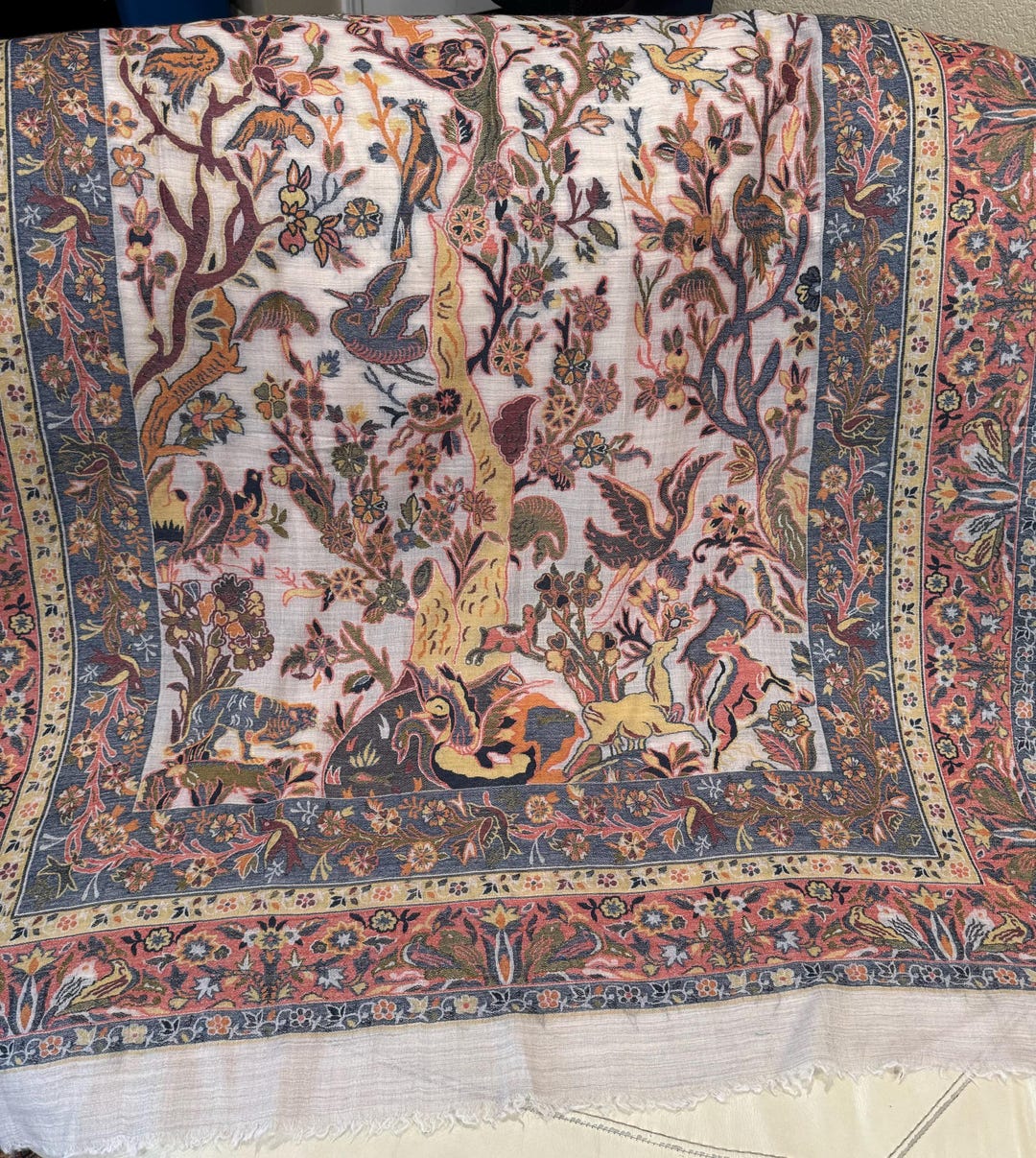 Tree of Life With Animals, Pashmina Full Sized Shawl, Wedding Wrap - Etsy
