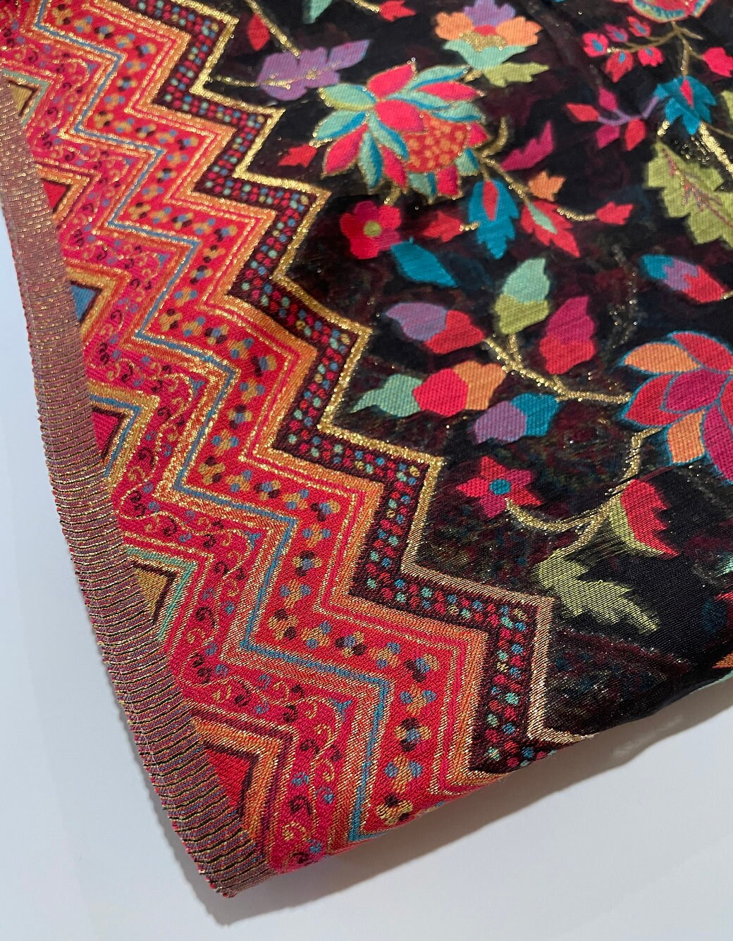 Moghul Inspired Design on Kani Silk Shawl wedding Wrap - Etsy