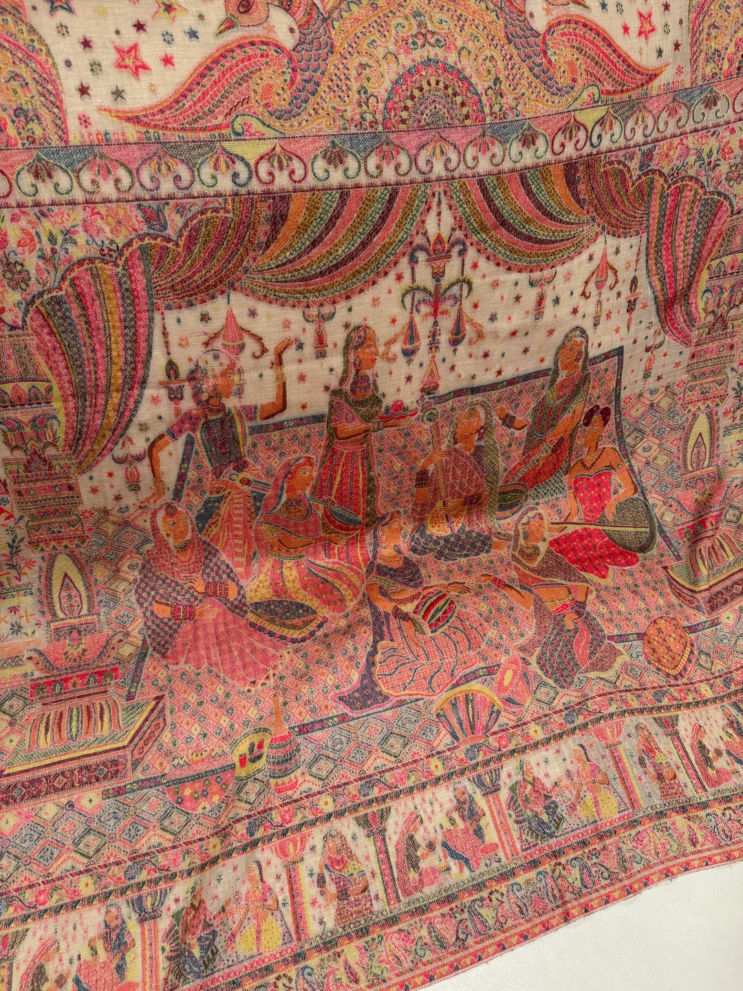 Muhgal Darbar Design With Gold Thread, Wedding Gift, Kani Work ...