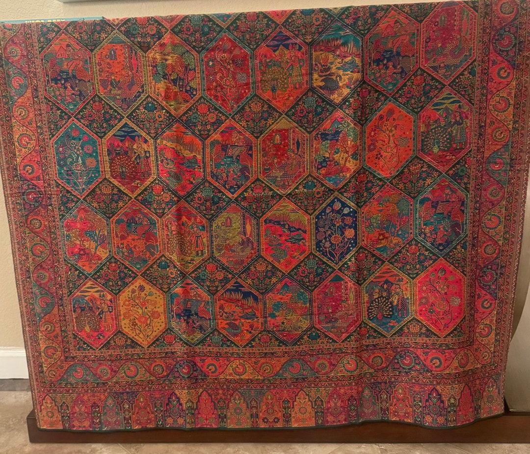 Mughal Inspired Design , Fine Quality ,PURE Pashmina,darbar Design ...