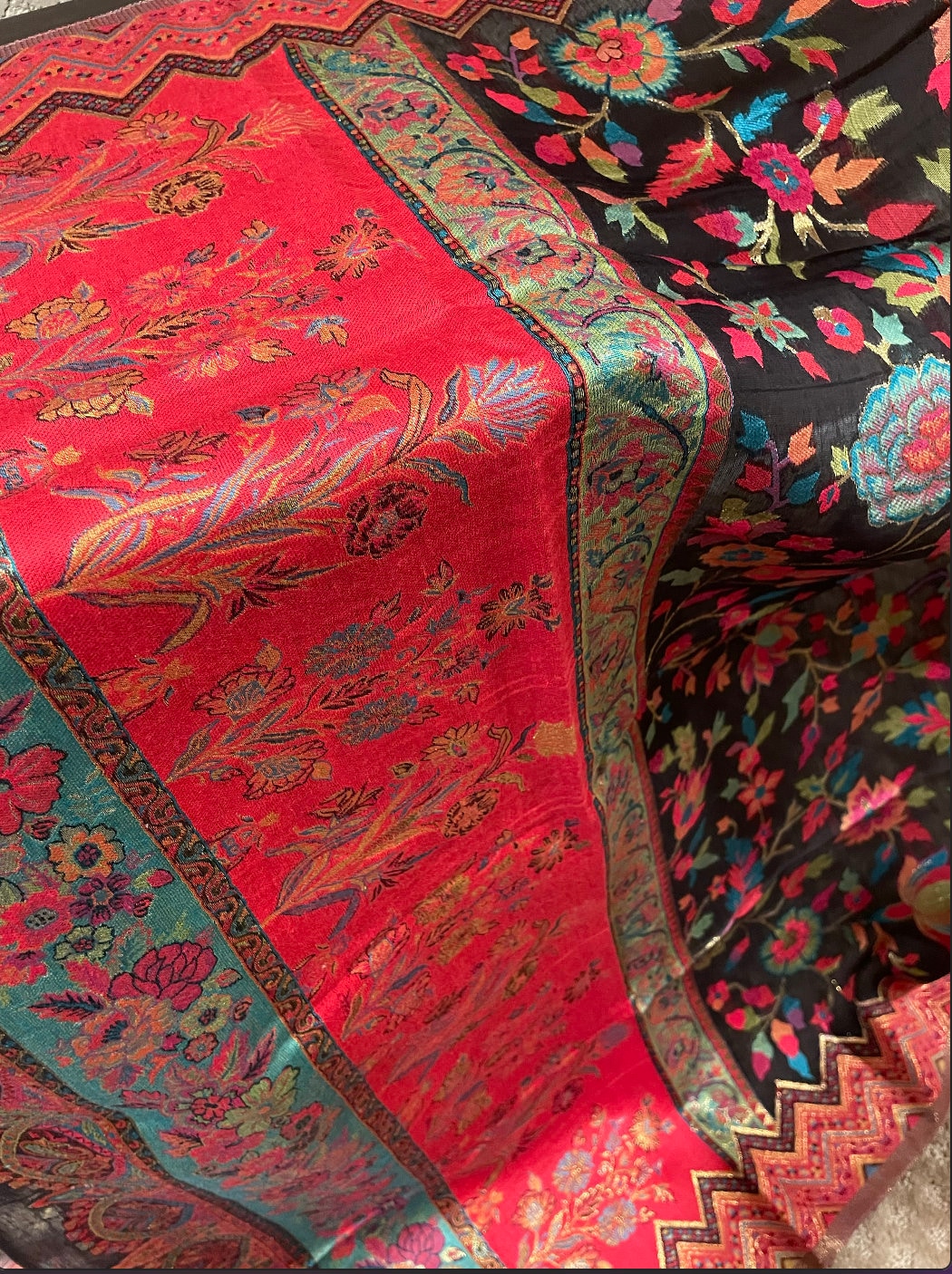 Moghul Inspired Design on Kani Silk Shawl wedding Wrap - Etsy