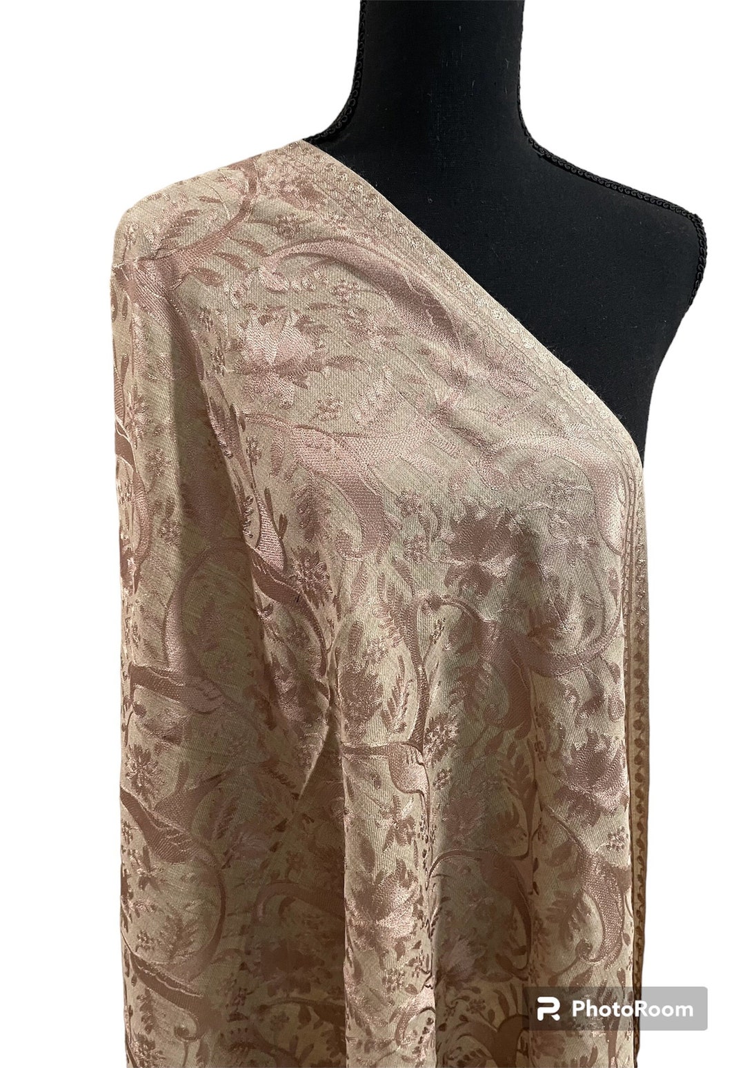 Pashmina Shawl With Silk Thread Embroidered Work, Wedding Wrap - Etsy