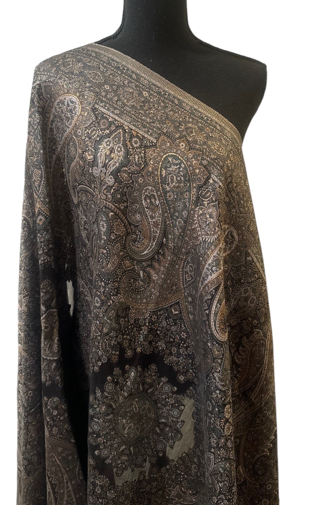 Fine Kani Shawl, Zari ( Gold Thread ) Shawl ,unisex Shawl , Wedding ...