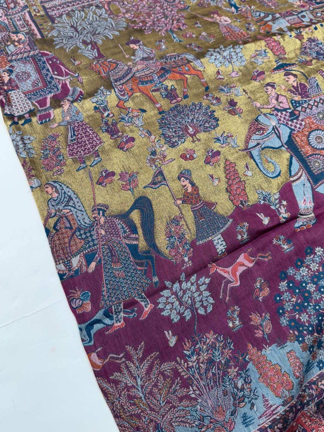 Moonlight Darbar Design, Kani Weaved Shawl, Wedding Wrap, Exclusive ...