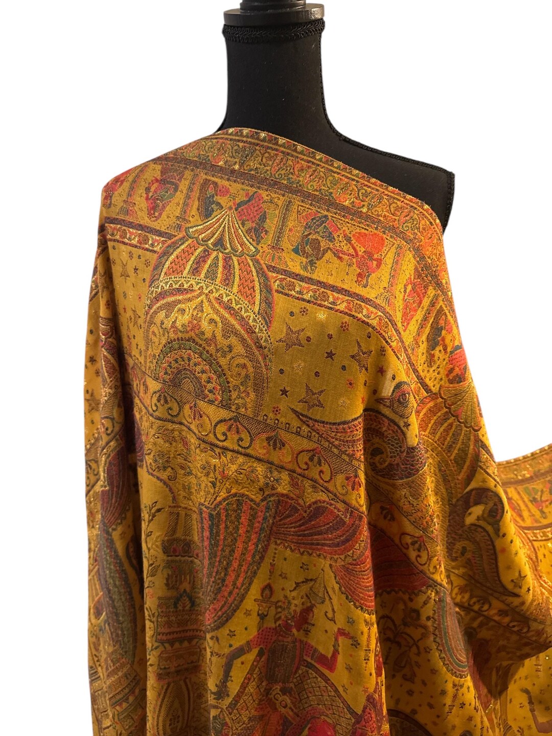 Muhgal Darbar Design With Gold Thread, Wedding Gift, Kani Work ...