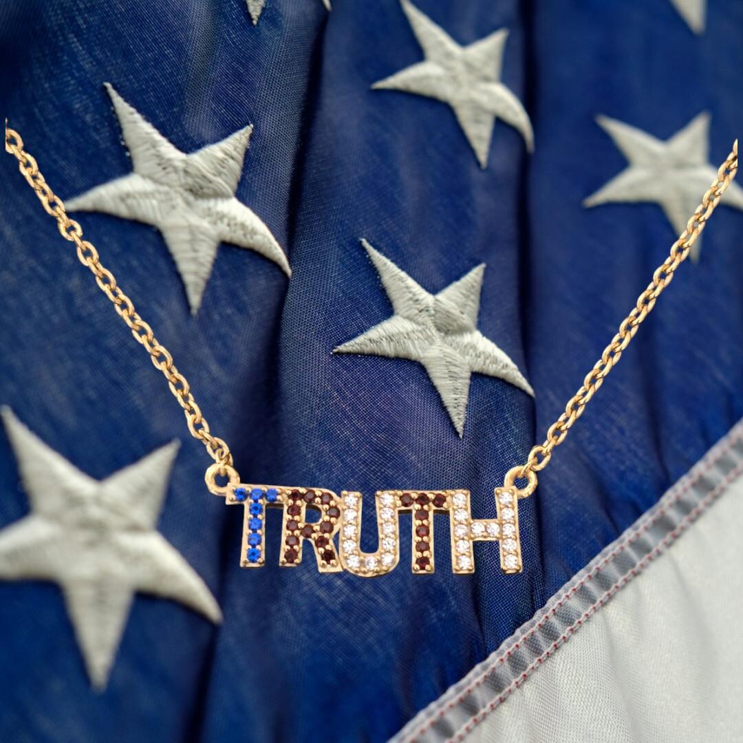 Truth Necklace: 14kt Gold Vermeil, Red White Blue Sapphires - Etsy