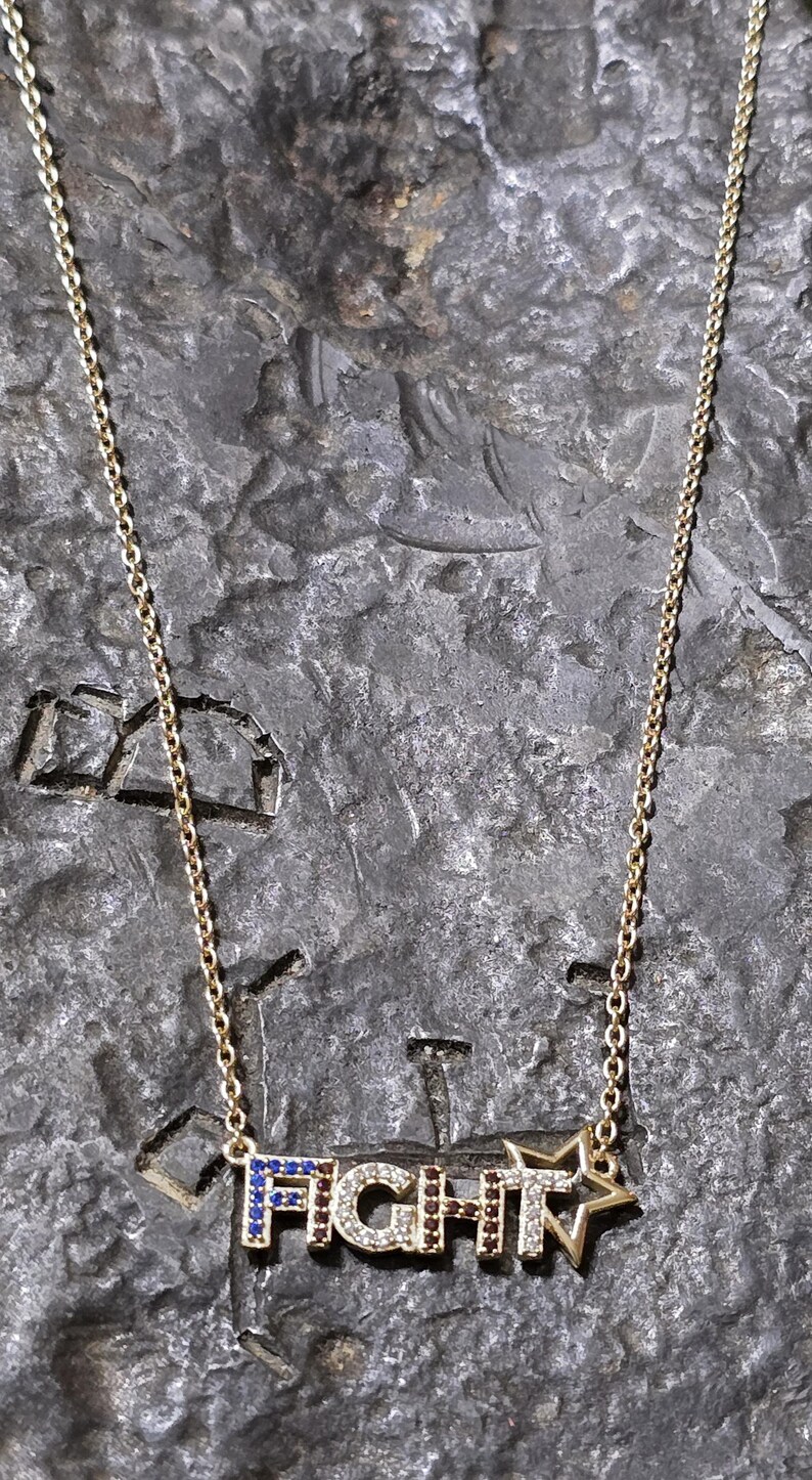 Sapphire 'fight' Necklace: 14kt Gold Vermeil American Patriot Jewelry ...