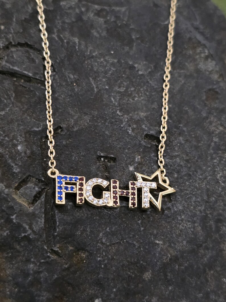 Sapphire 'fight' Necklace: 14kt Gold Vermeil American Patriot Jewelry ...
