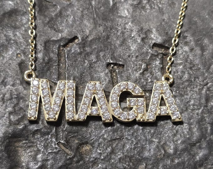 BIG MAGA Necklace Trump Maga American Patriot Jewelry - Etsy