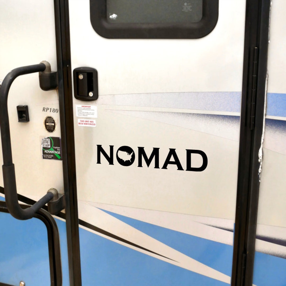 RV Camper "nomad With USA Map" Decal for Car, Truck, RV, Camper. Laptop ...