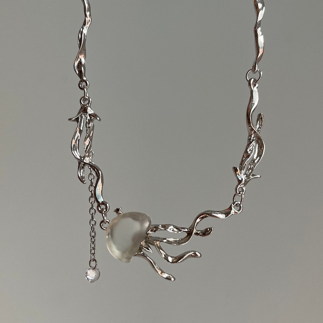 Jellyfish Chain Stainless Steel Necklace Silver Stainless Necklace for ...