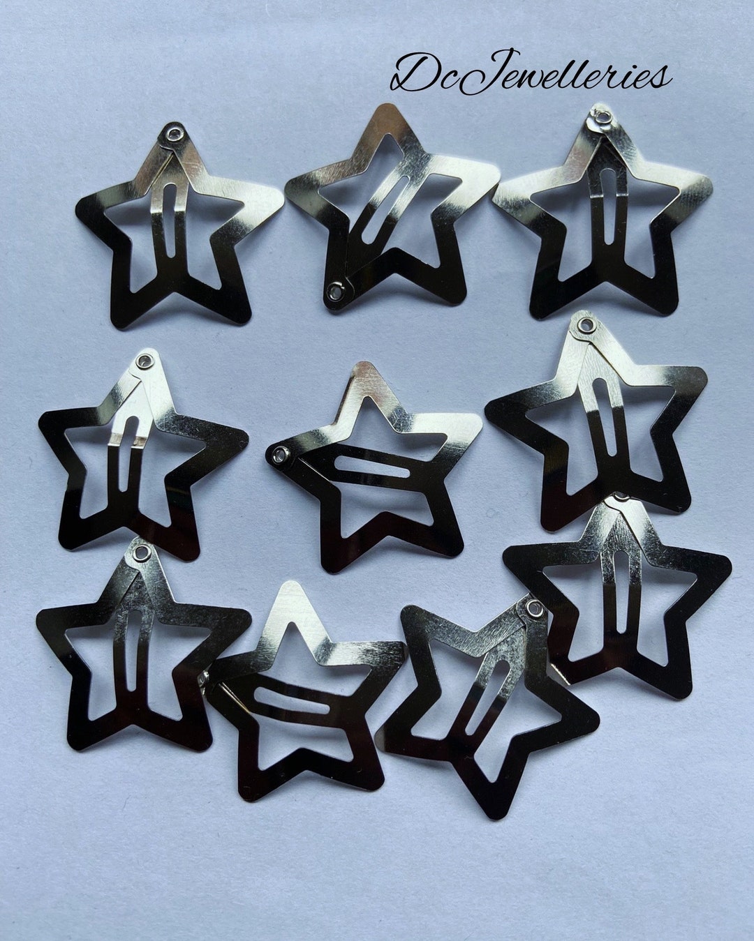 10pcs Star Hair Clips Y2K Silver Star Hair Clips Summer Hair Clips ...