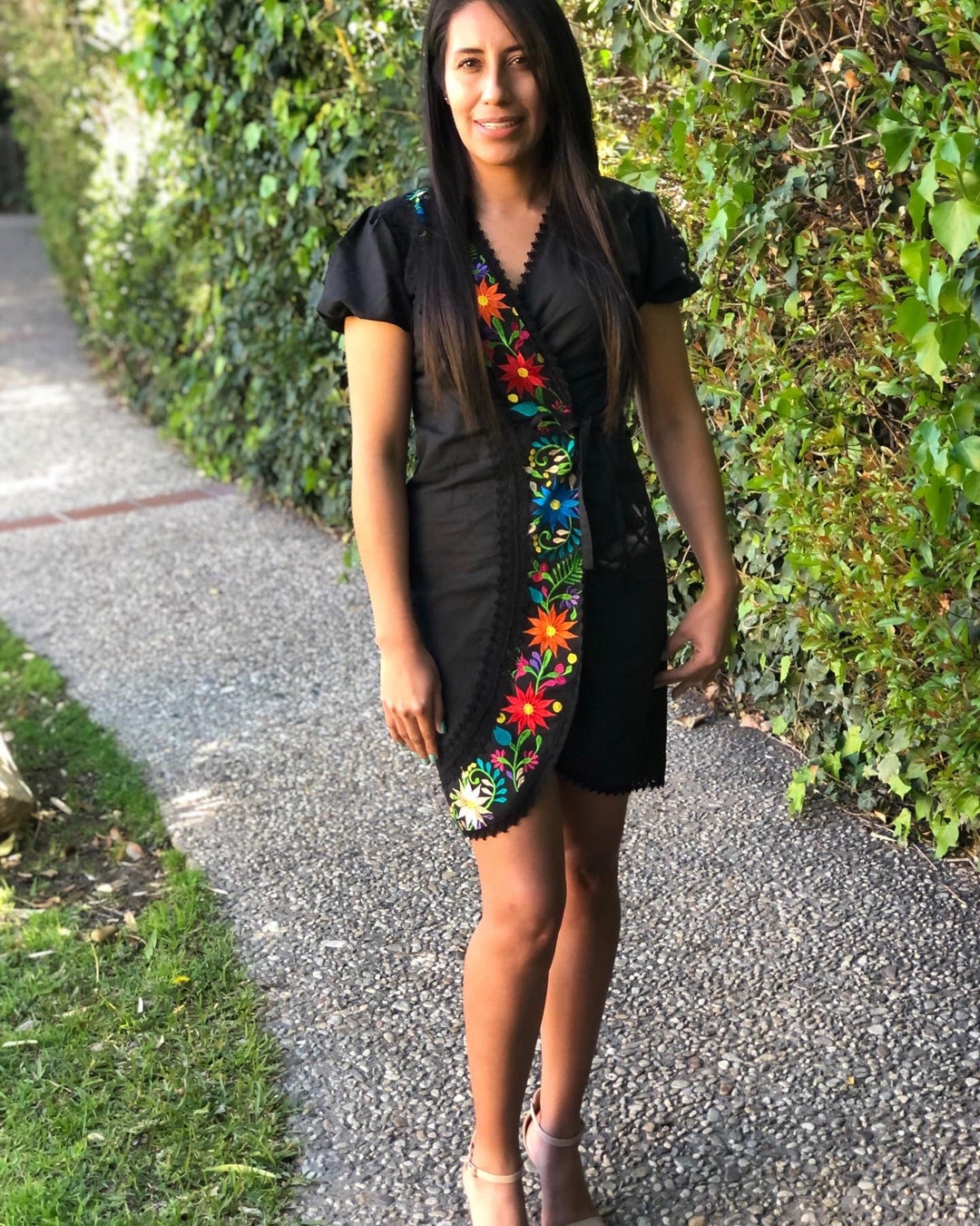 Embroidered Overlapping Dress, - Etsy