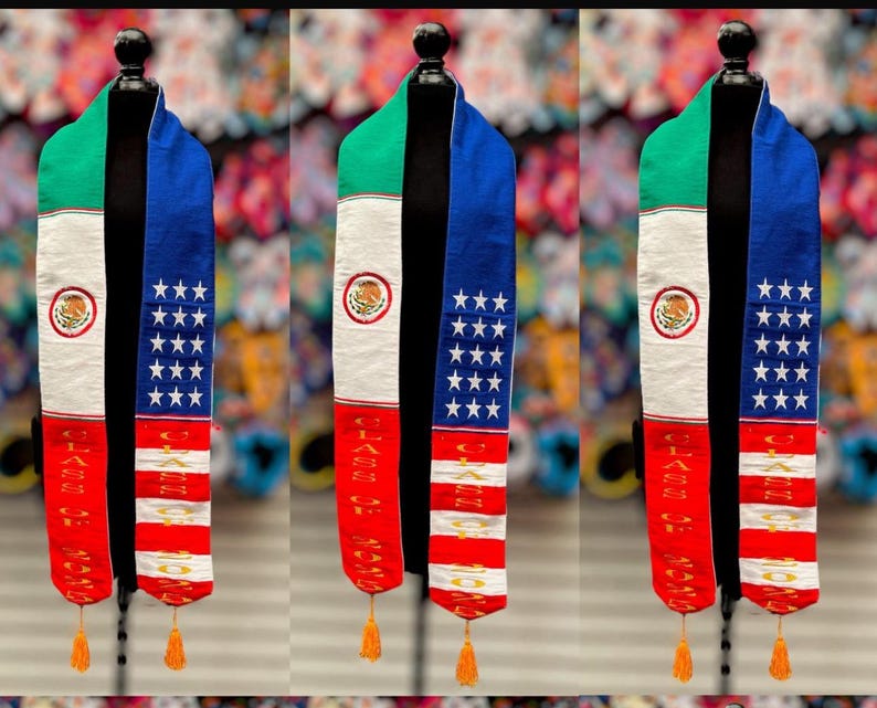 Graduation Ribbon, Embroidered Sarape Sash, Graduation Serape, Mexican ...