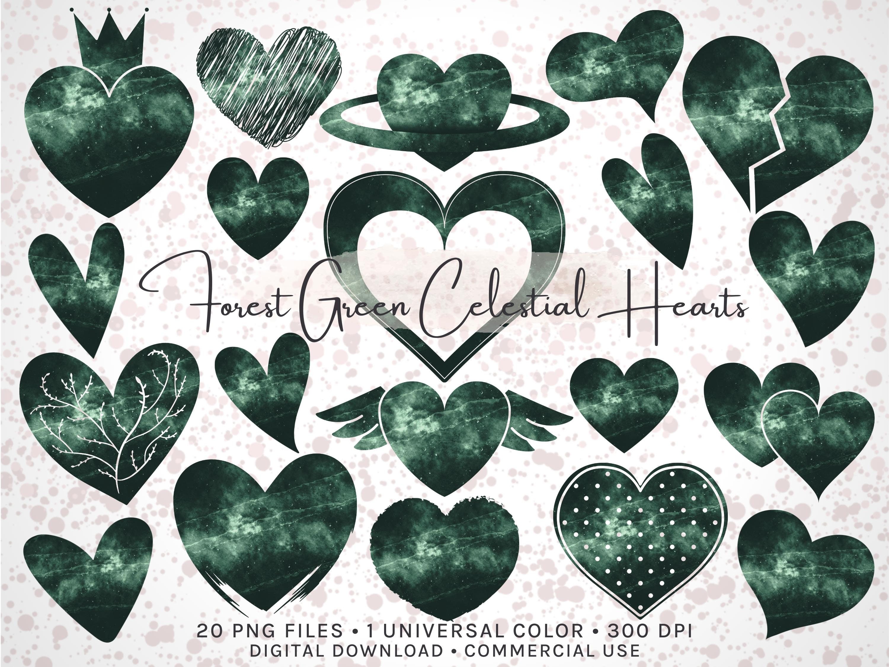 Dark Green Heart Clip Art