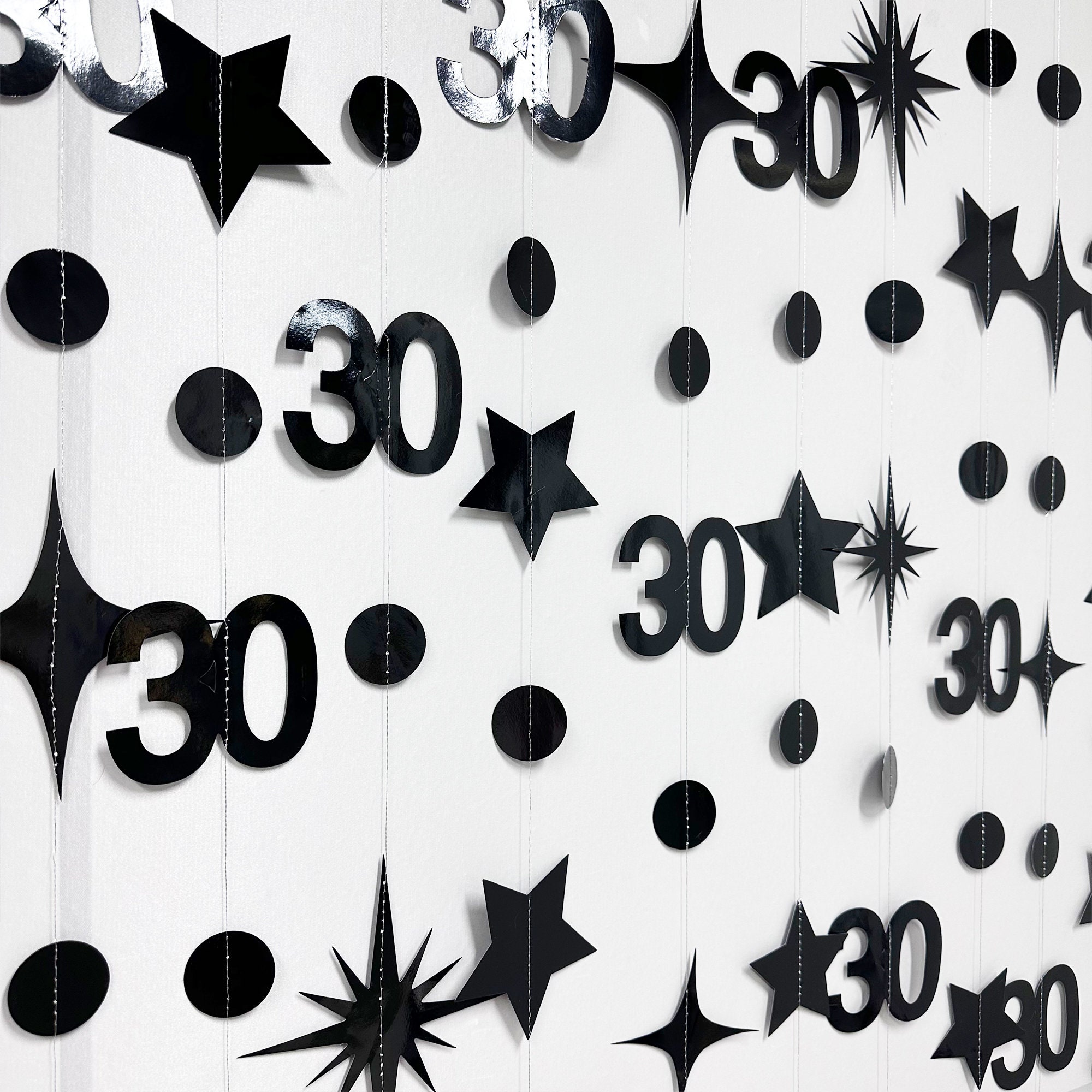 30th Birthday Party Decoration, 30th Birthday Black Garland,30th Party ...