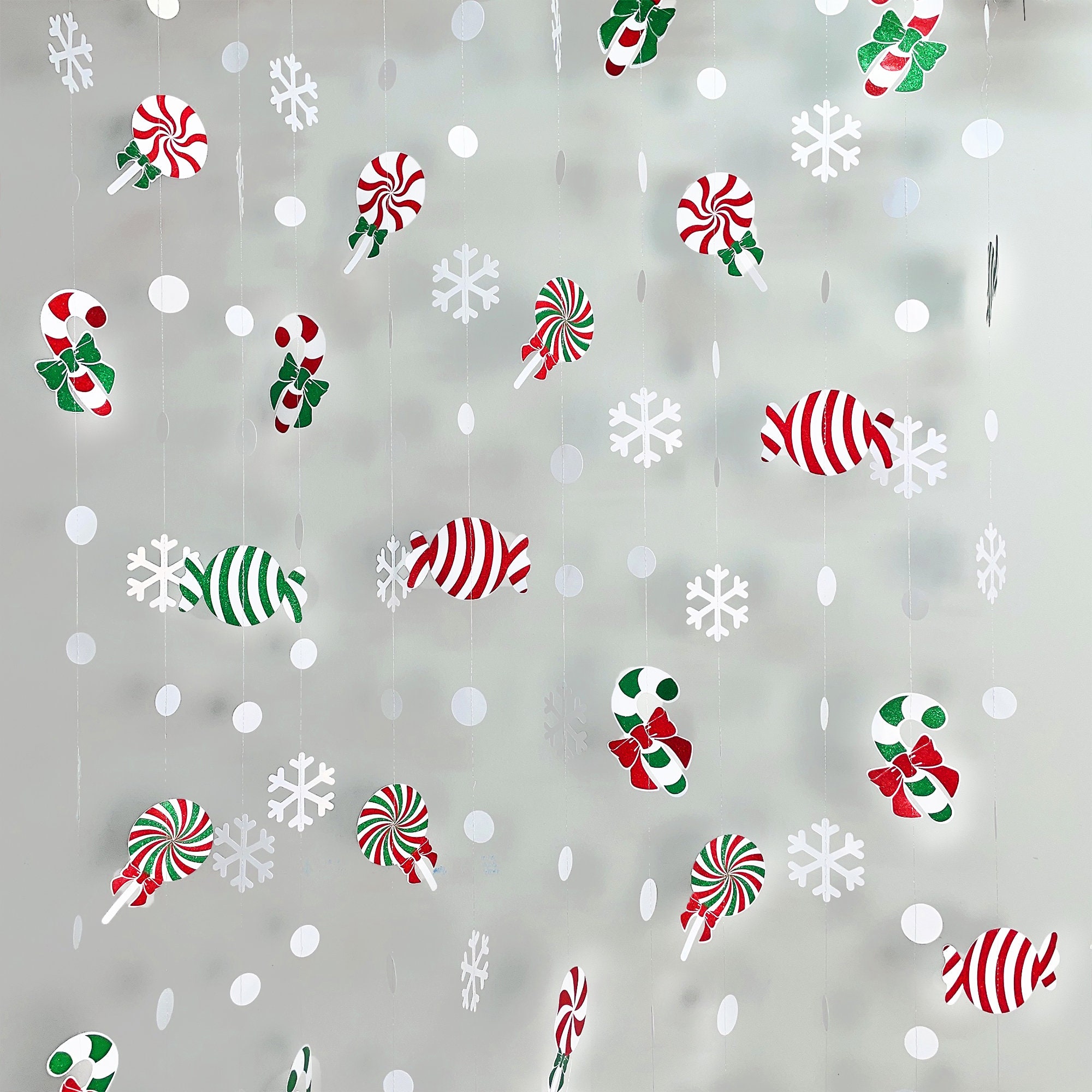 Christmas Candyland Garland,52ft Sweet Candy Cane Lollipop White ...