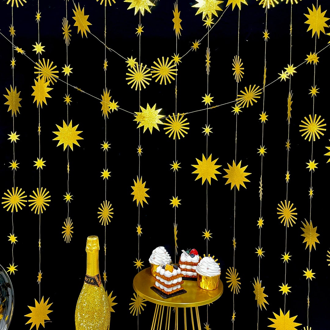 Gold Star Garland,gold Star Banner,new Year Party Decoration,gold Star ...