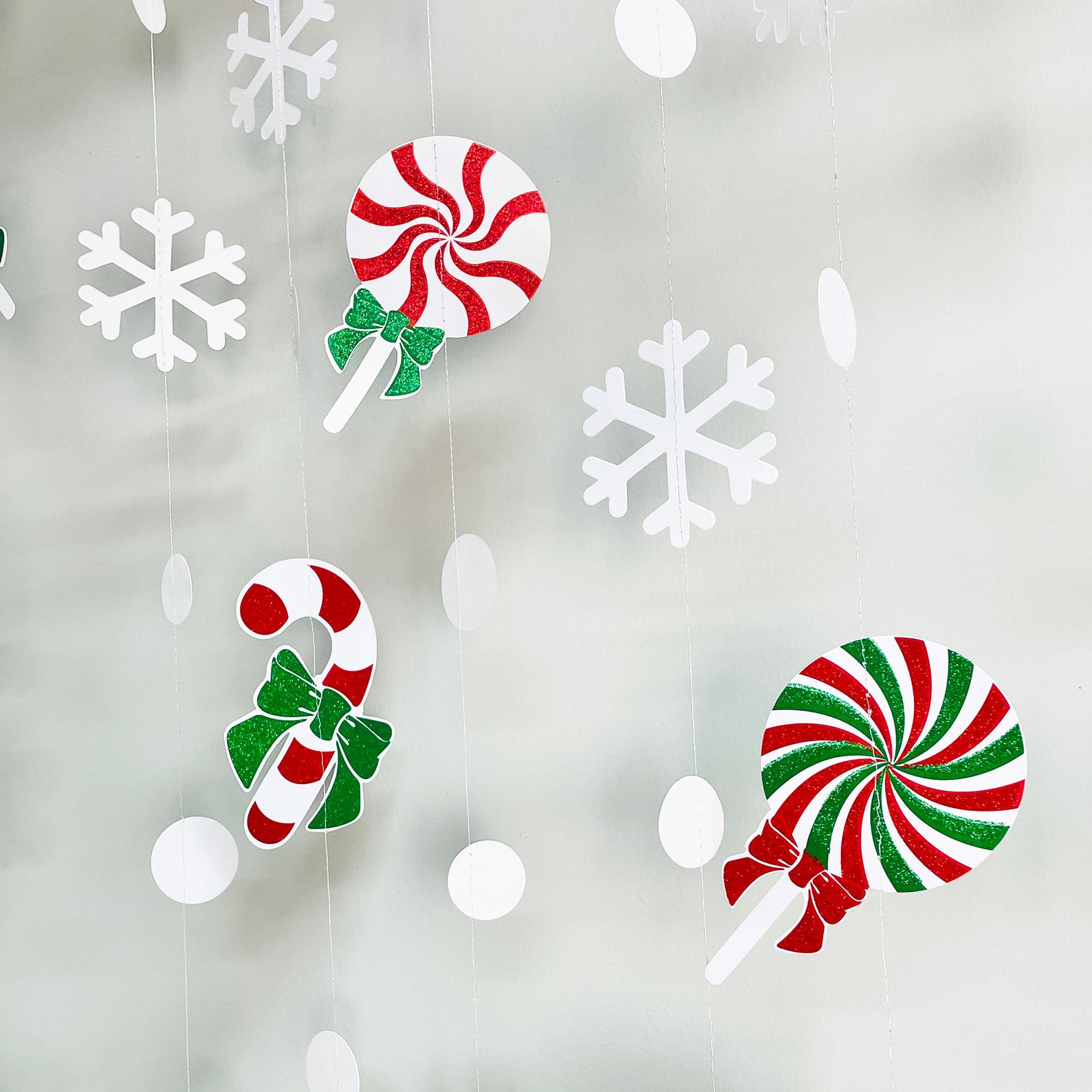 Christmas Candyland Garland,52ft Sweet Candy Cane Lollipop White ...