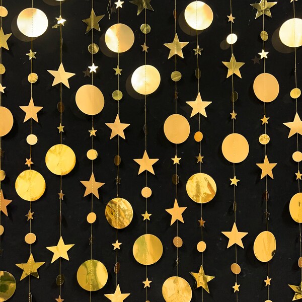 Gold Star Garland - Etsy
