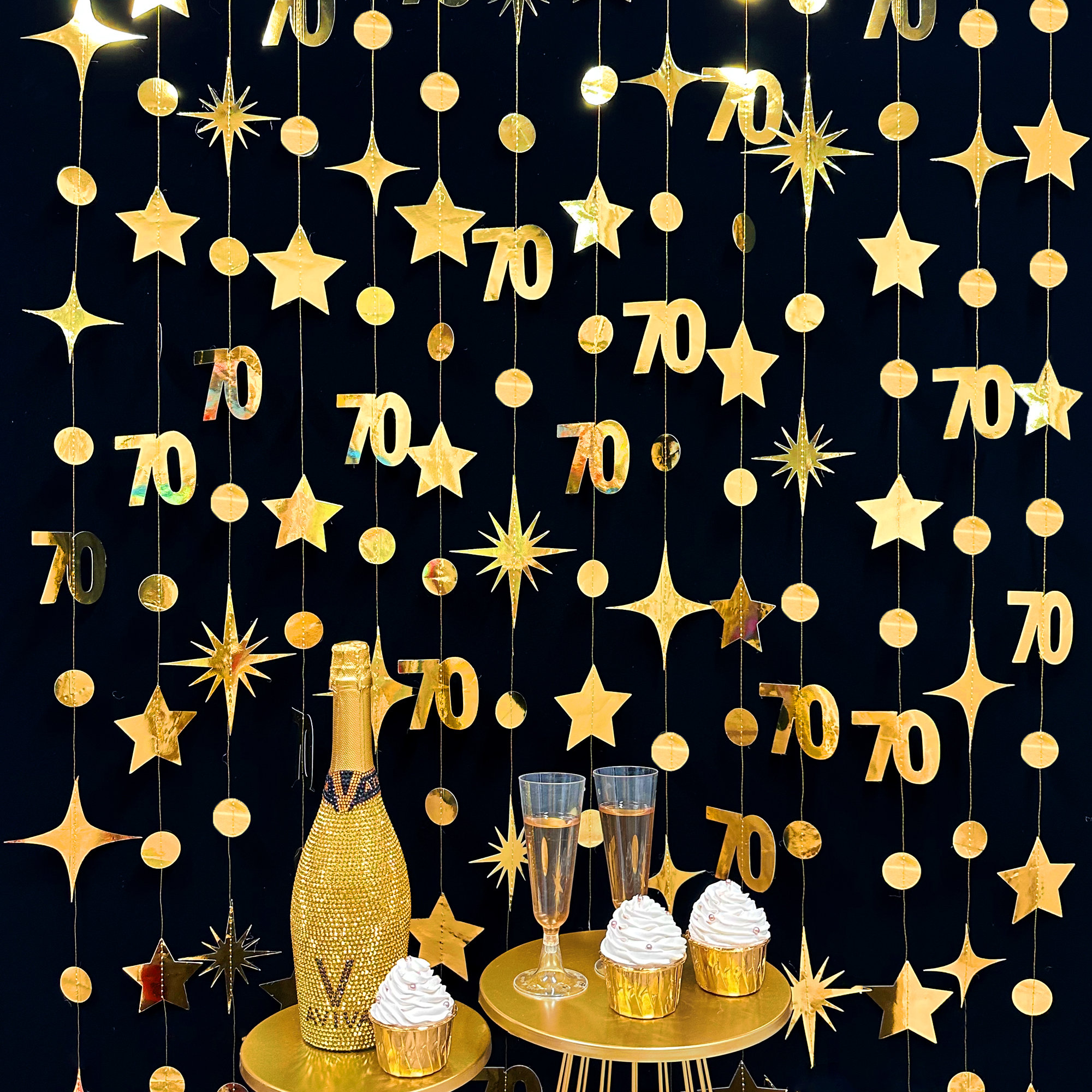 70th Birthday Party Decoration, 70th Birthday Gold Garland,70th Party ...