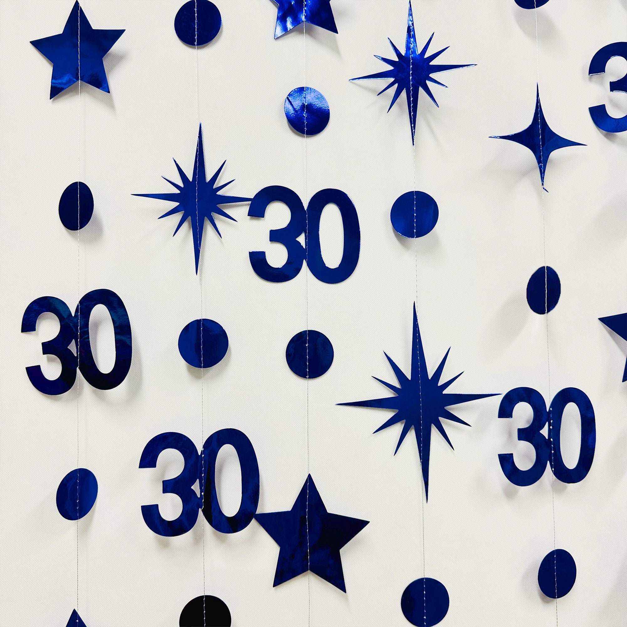 30th Birthday Party Decoration, 30th Birthday Navy Blue Garland,30th ...