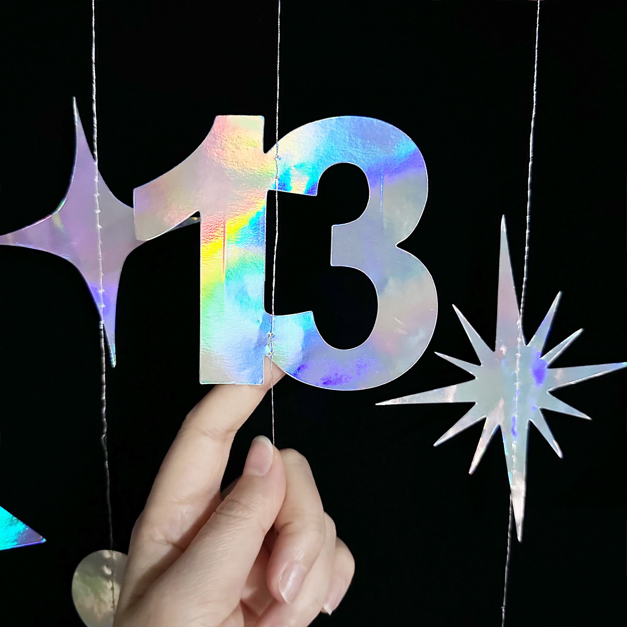 13th Birthday Party Decoration, 13th Birthday Iridescent Garland,13th ...