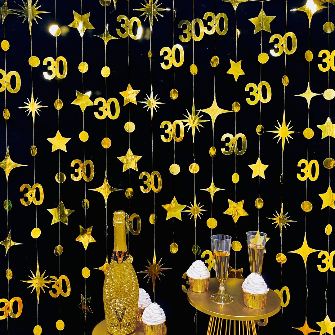 30th Birthday Party Decoration, 30th Birthday Gold Garland,30th Party ...