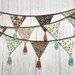 Boho Floral Tassel Banner, Bohemian Fabric Bunting,fabric Pennant ...