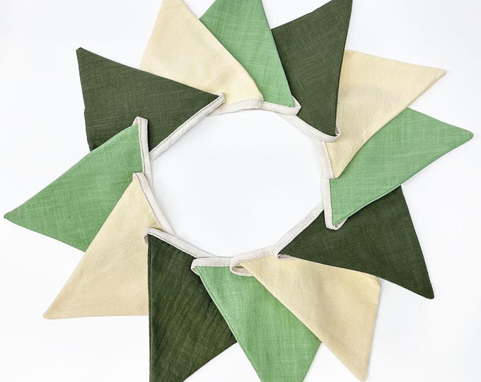 Flag Bunting Banner, Scrap Bunting, Beige Room Banner, Birthday Gifts ...