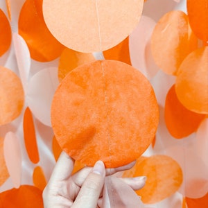 Ombre Orange Party Big Circle Dots Backdrop Garland Tissue Paper ...