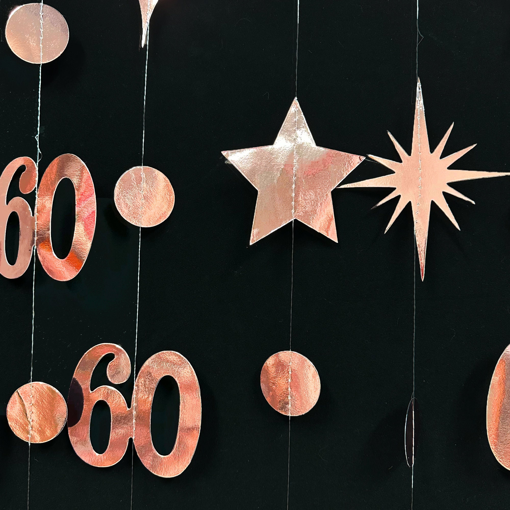 60th Birthday Party Decoration, 60th Birthday Rose Gold Garland,60th ...