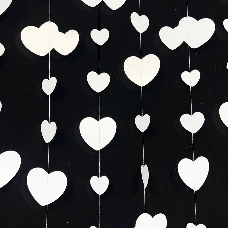 Heart Garland,white Heart Garland,pearl Love Hanging Heart Banner ...