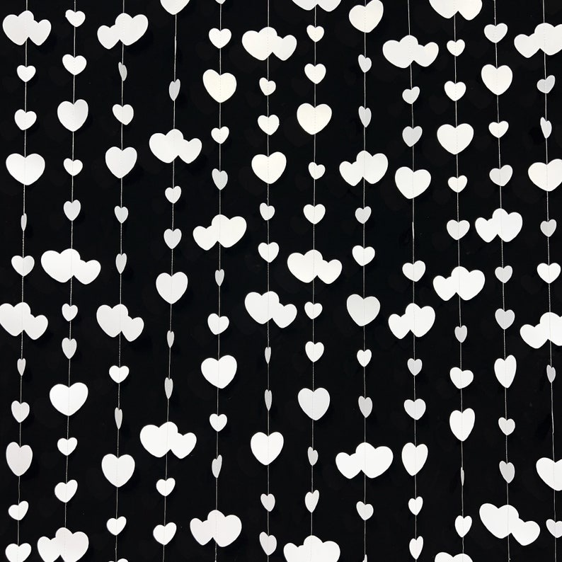 Heart Garland,white Heart Garland,pearl Love Hanging Heart Banner ...