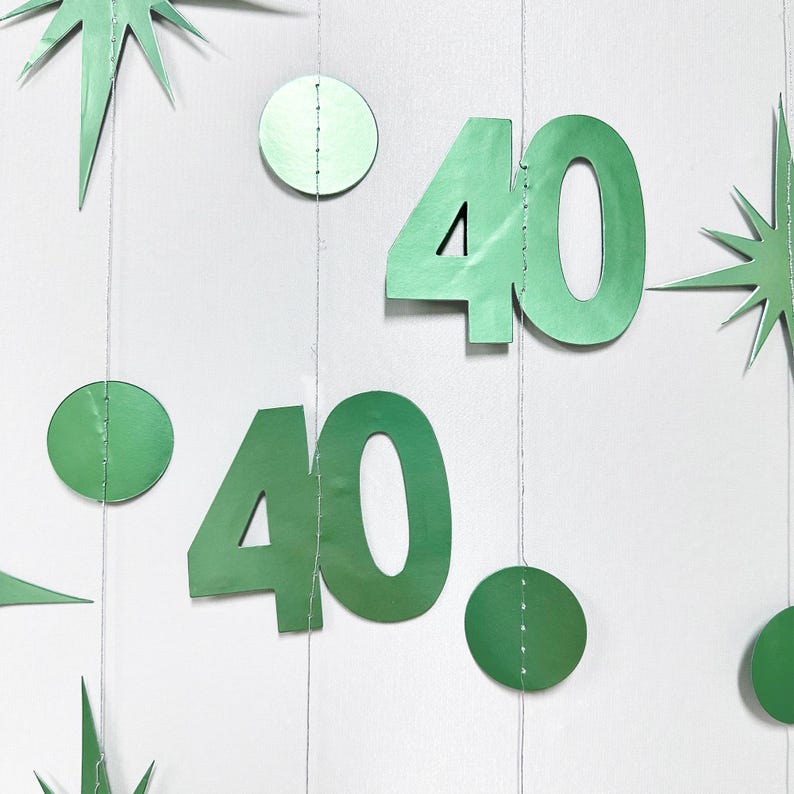 40th Birthday Party Decoration, 40th Birthday Sage Green Garland,40th ...