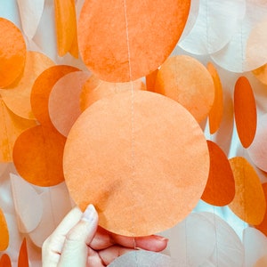 Ombre Orange Party Big Circle Dots Backdrop Garland Tissue Paper ...