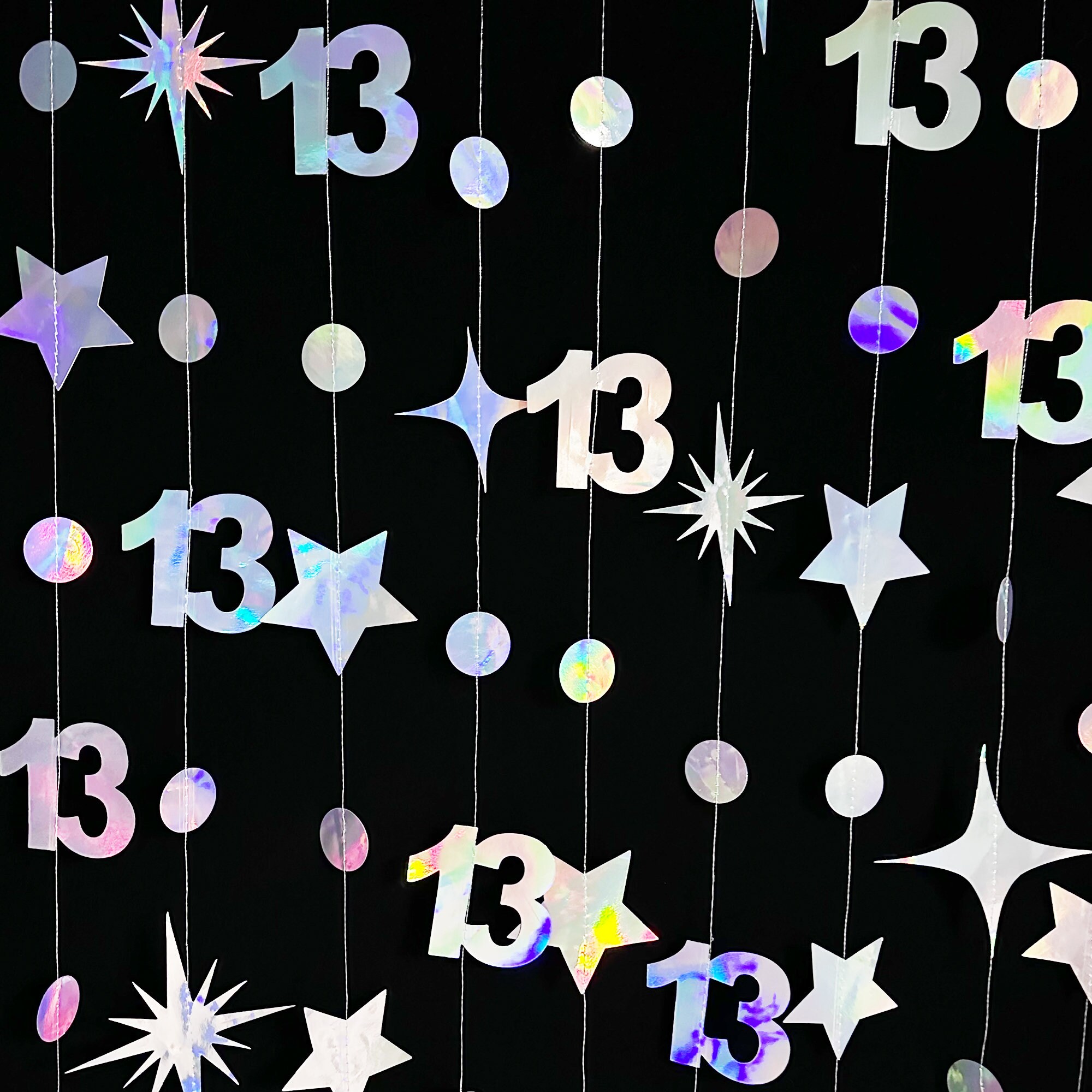 13th Birthday Party Decoration, 13th Birthday Iridescent Garland,13th ...