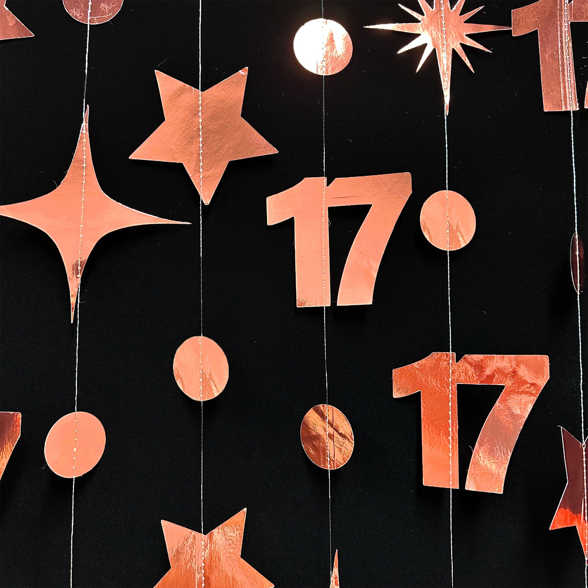 17th Birthday Party Decoration, 17th Birthday Rose Gold Garland,17th ...