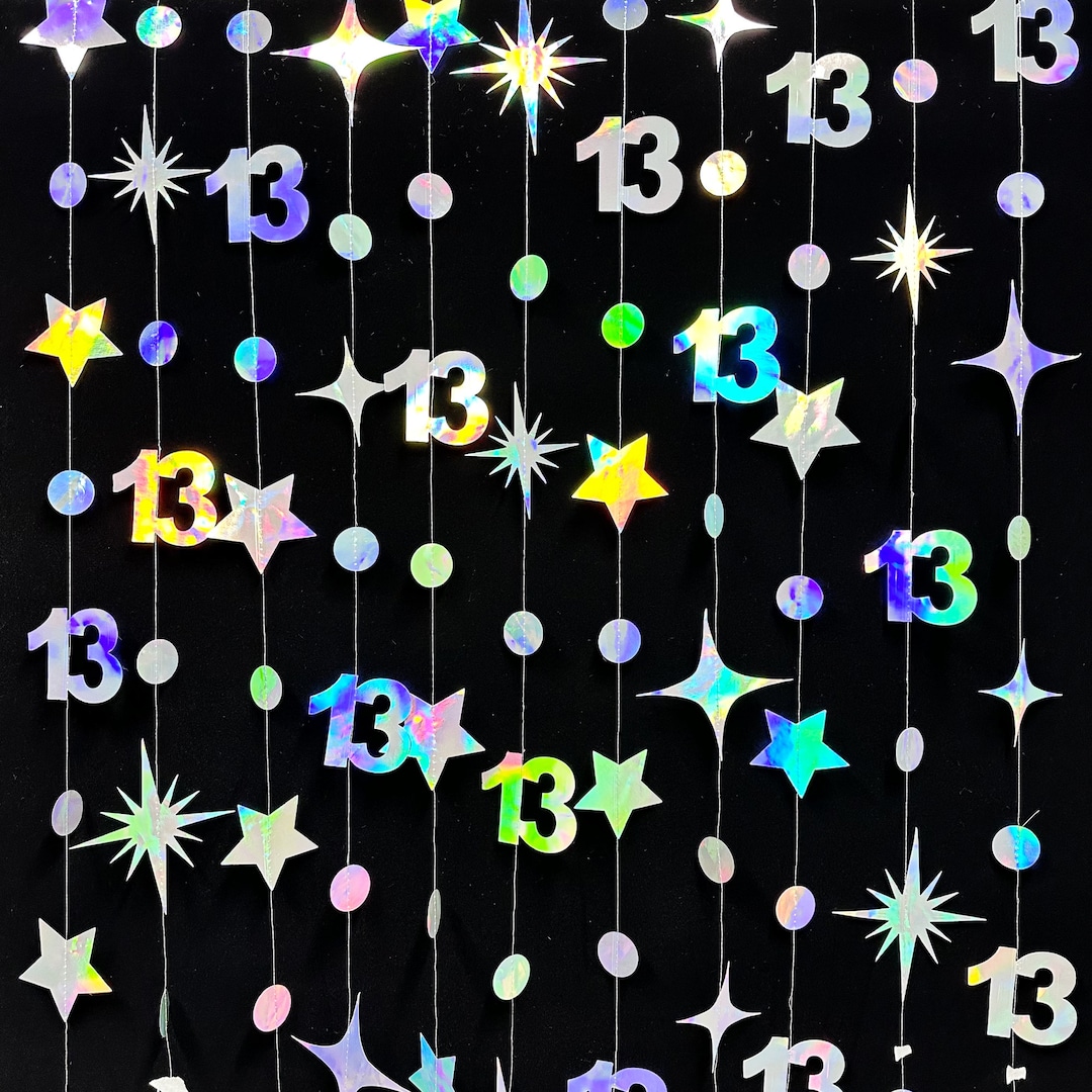13th Birthday Party Decoration, 13th Birthday Iridescent Garland,13th ...