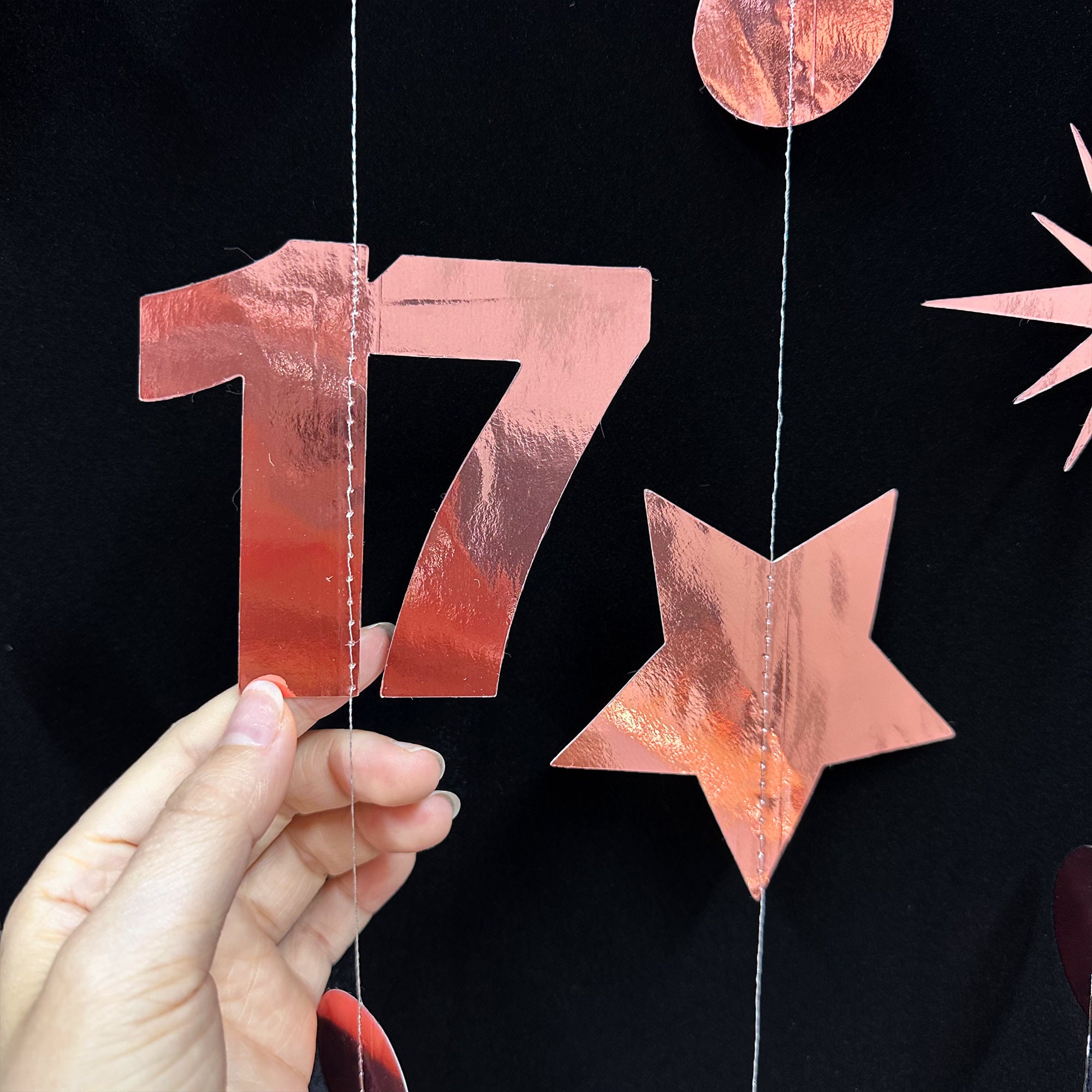 17th Birthday Party Decoration, 17th Birthday Rose Gold Garland,17th ...