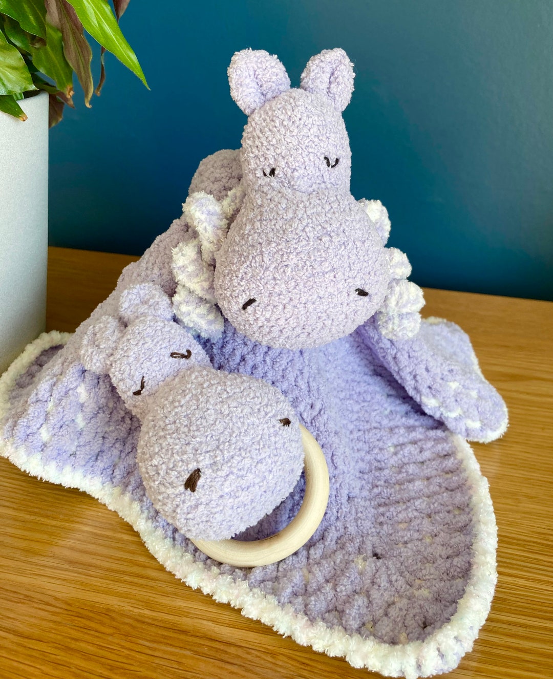 Hippo Baby Comforter/blanket and Matching Rattle Welsh - Etsy UK
