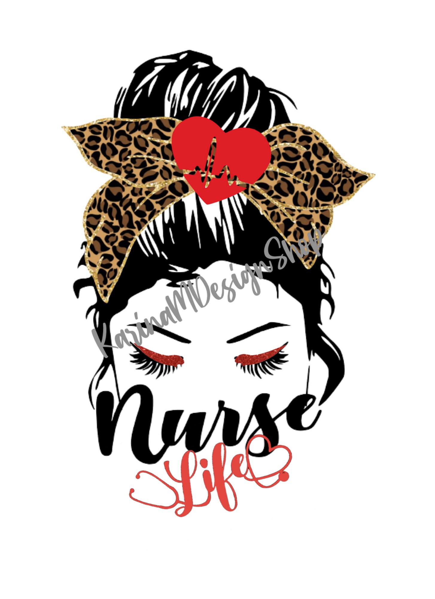 Nurse Life Messy Bun File Etsy