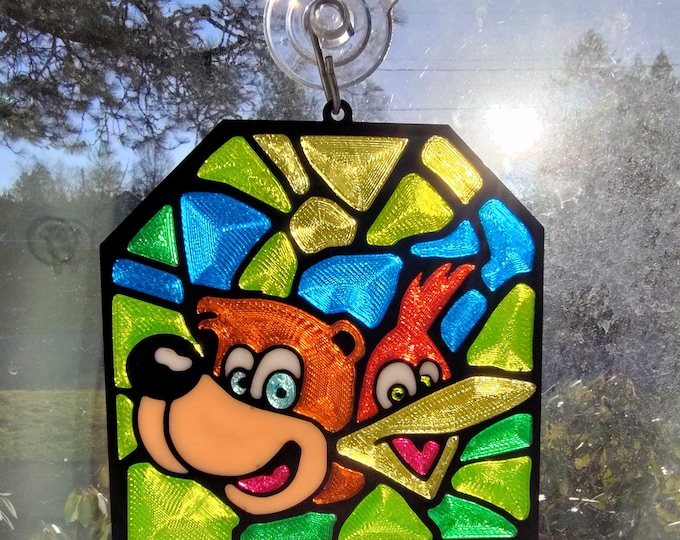 Kazooie Inspired Banjo Suncatcher Ornament Window Hanger Stained Glass ...