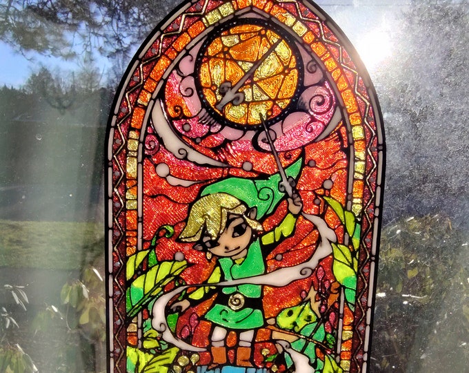 Wind Waker Inspired Zelda Suncatcher Ornament Stained Glass Window ...