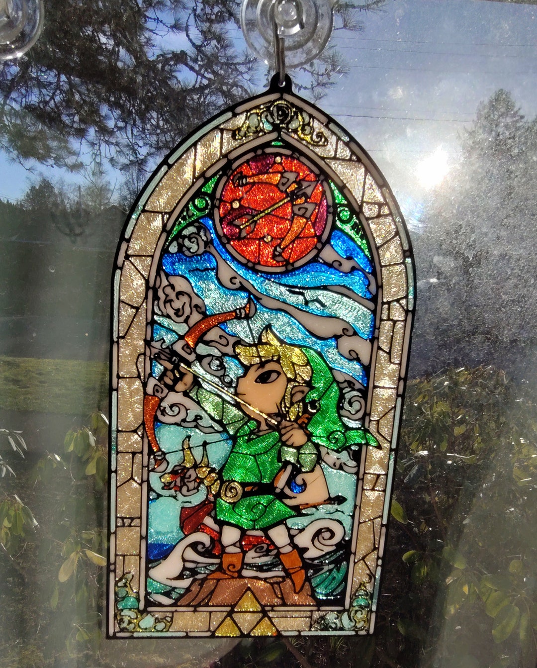 Zelda Inspired Bow Suncatcher Ornament Stained Glass Style Window ...