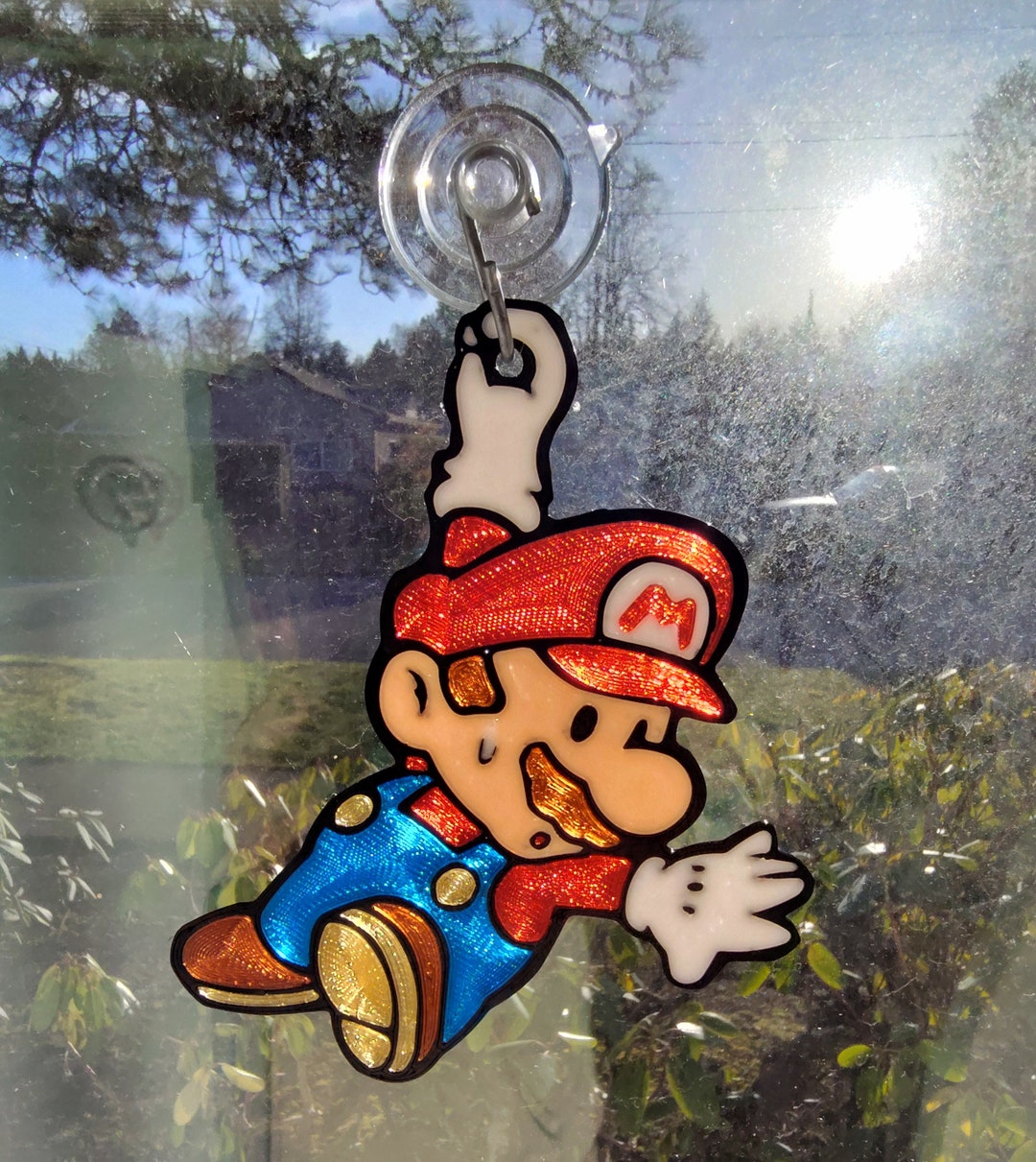 Paper Mario Window Hanger Stained Glass Style - Etsy
